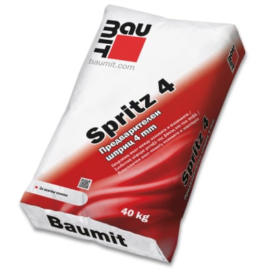 Циментова смес Baumit Spritz 4, за предварителна обработка на основата ...