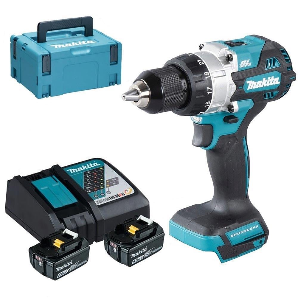 Акумулаторен винтоверт Makita DHP486RTJ, 18V, 2x5Ah, Li-ion, 125Nm ...