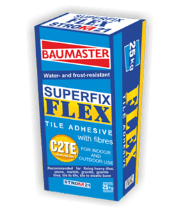 Флексово лепило за плочки SUPER FIX FLEX, BAUMASTER, C2TE | StroyMart.BG | Твоята Строителна Борса