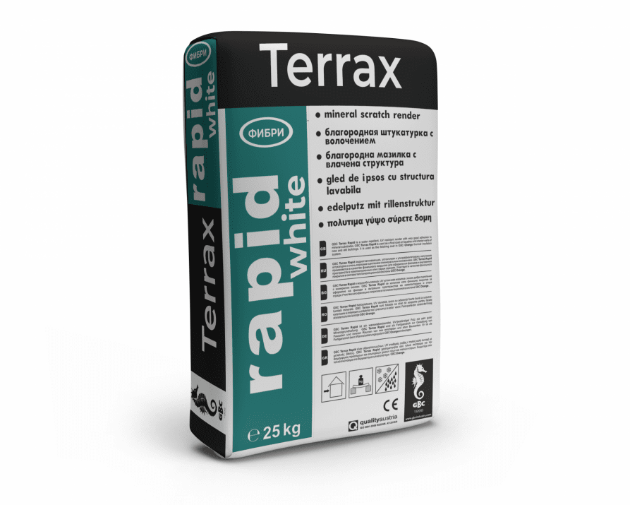 Суха мазилка с влачена структура GBC Terrax Rapid, GBC, за фасади ...