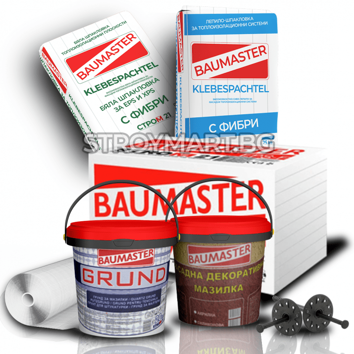 Фасадна топлоизолационна система EPS - 90 BAUMASTER, Премиум / пълен пакет, на кв. метър ...